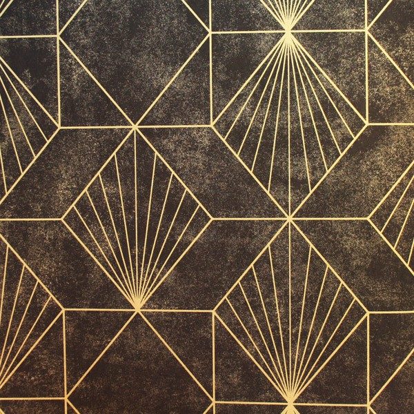 Sort Tapet med Guld Mønster - Hos Nicetapet har vi mange sorte tapeter ...