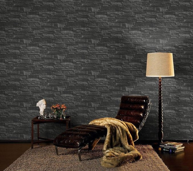 Sort skifersten tapet - Køb smart tapet online